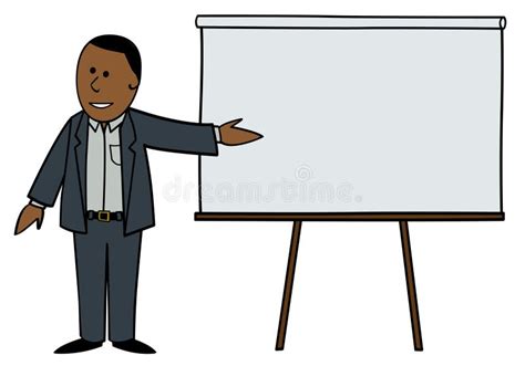 Business Man Presentation With A Blank Chart Stock Illustration Illustration Of Woman Office