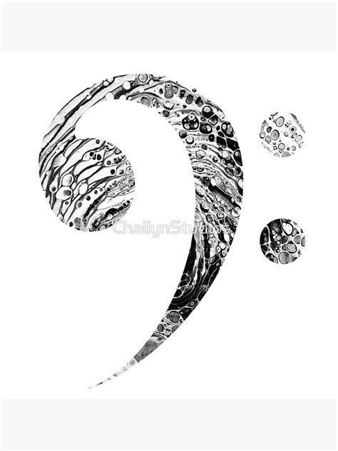 Black And White Laced Cell Bass Treble Clef Poster By Chailynstudios