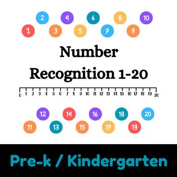 Number Recognition Worksheets 1 20 Pre K Kindergarten By Avina