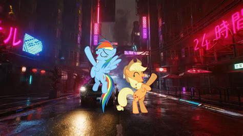 Applejack And Rainbow Dash Singing In The Streets By Al257489 On Deviantart