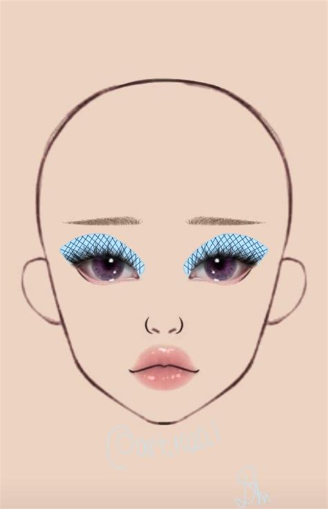 Идеи для макияжа 💙🤍 | Макияж шаблон лица, Макияж, Лицо