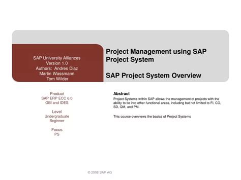Ppt Comprehensive Guide To Sap Project System Overview Benefits