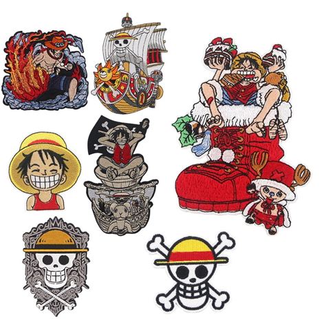 7pcs Pirate King Anime Cartoon Cloth Patch Embroidery Cloth Japanese Drama Animation Patch