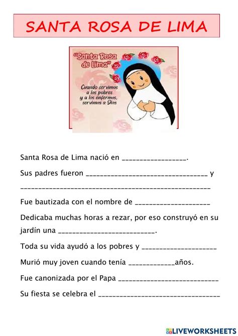 Santa Rosa De L Free Interactive Worksheets 1294166