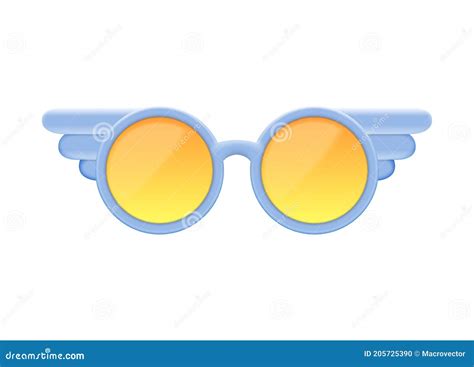 Realistic Sunglasses Front View Plastic Glasses Vector Illustration Isolated On White
