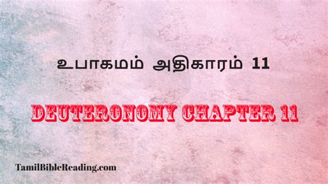 உபாகமம் 11 Deuteronomy Chapter 11 Online Bible Reading