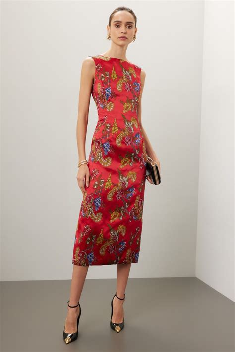 Oscar De La Renta Red Floral Gown Floral Gown Runway Dresses Gowns