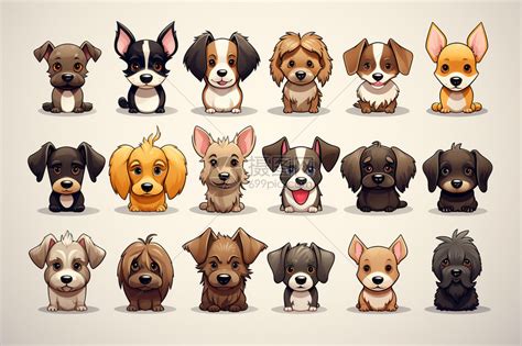 一只只卡通小狗合集插画图片下载 正版图片600412424 摄图网