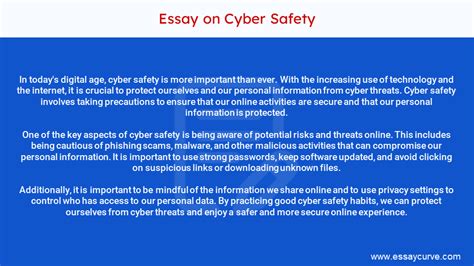 Essay On Cyber Safety Samples 10 Lines To 1500 Words Essay Curve