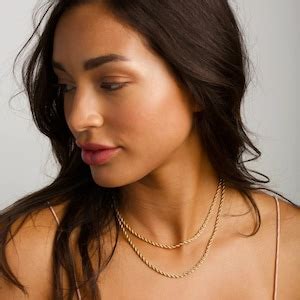 Layered Link Rope Necklace Layering Chain Necklaces Gold Filled Thick