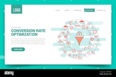 Cro Conversion Rate Optimization Concept With Circle Icon For Website
