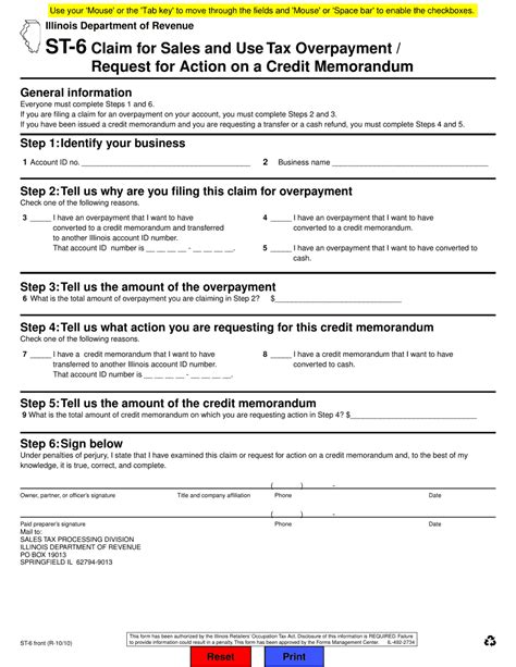 Form St 6 Fill Out Sign Online And Download Fillable Pdf Illinois
