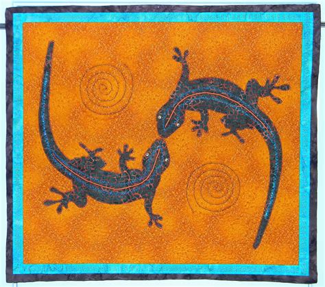 Art Quilt Kissing Geckos Etsy Art Quilts Whole Cloth Quilts Quilts