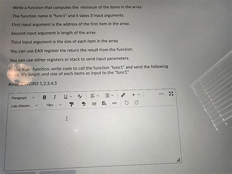 Solved Write A Function That Computes The Minimum Of The
