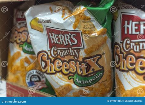 Herr S Crunchy Jalapeno Flavored Cheestix For Sale At A Supermarket