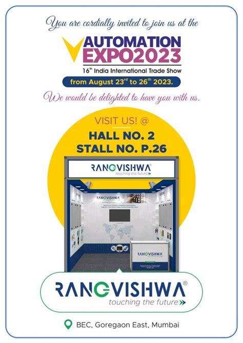 Rangvishwa Membrane Keypads On Linkedin 🤖🏭 Join Us At Automation Expo 2023 In Mumbai 📅 Aug 23