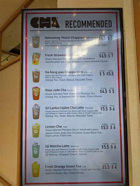 menu at cha redefine los angeles