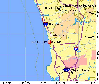 Del Mar Map Moonlight Beach Encinitas Ca