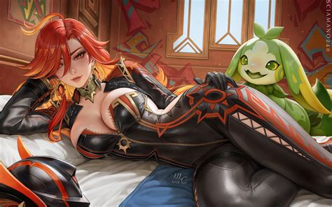 Mavuika And Yumkasaurus Genshin Impact Drawn By Sciamano240 Danbooru