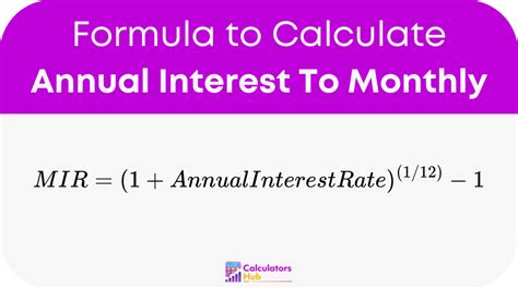 Annual Interest To Monthly Calculator