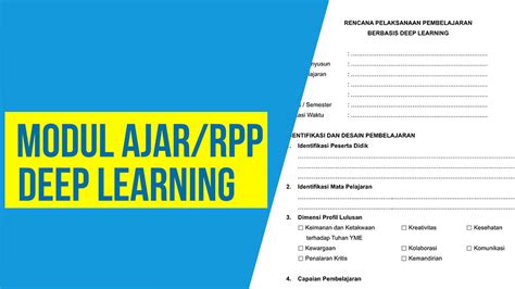 Komponen Rpp Deep Learning Dilengkapi Contoh Format Rpp Word