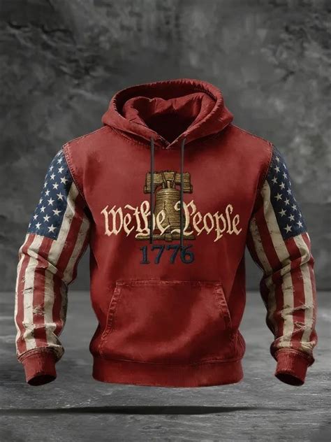 Usa 250th Anniversary Hoodie We The People 1776 Mens Patriotic