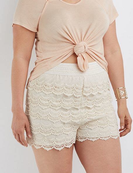 Charlotte Russe Plus Size Tiered Crochet Shorts Lace Shorts Crochet