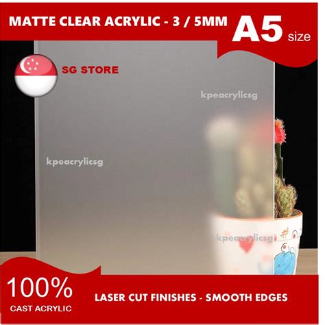 Ready Stock A5 Size Matte Clear Acrylic Sheet Plexiglass 3