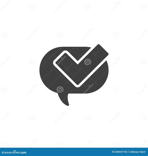 Speech Bubble With Check Mark Vector Icon Stock Vector Illustration Of Logo Solid