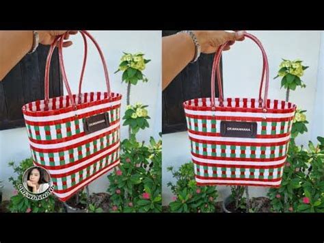 วิธีทำกระเป๋าสานตรีมคริสต์มาส Bag Making Tutorial Youtube กระเป๋า กระเป๋าสาน ของขวัญ