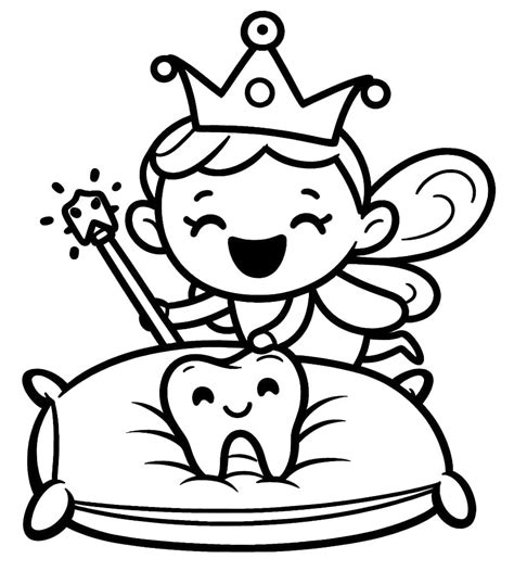 Tooth Fairy Coloring Pages Coloringlib
