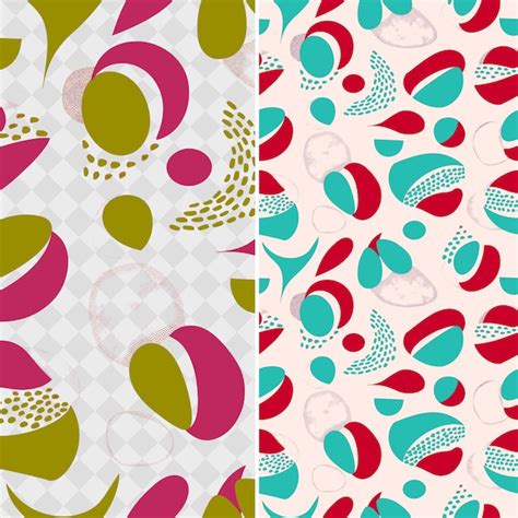 Mid Century Modern Patterns With Organic Shapes Bright Color Png
