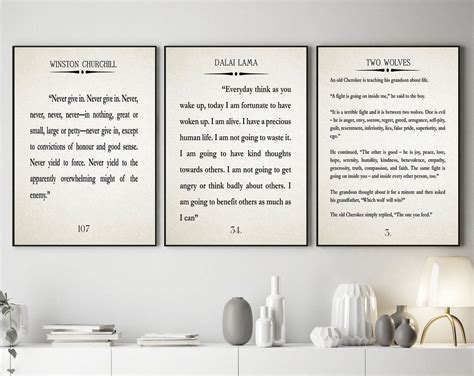 Luvia Inspiring Quotes Set Of 3 Motivating Posters Two Wolves Quote