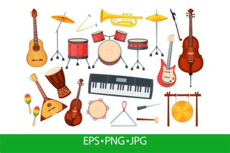 Cartoon Music Instruments For Orchestra Graphic By Frogellastock