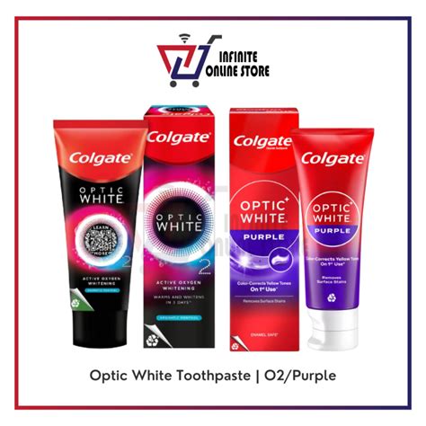 Colgate Optic White Toothpaste O2 Active Oxygen Whitening 85g Purple