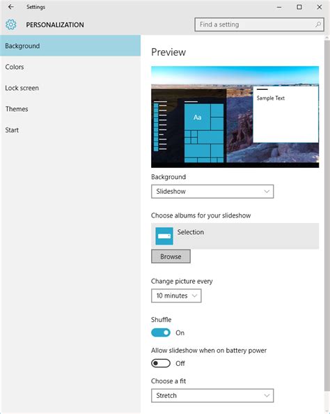 themes can windows 10 s desktop slideshow use pictures from inside