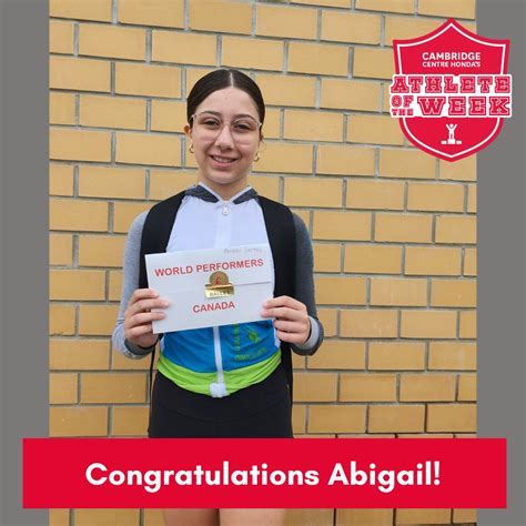 Cambridge This Weeks Athlete Of The Week Is Abigail 🏆 Meet Abigail — A Talented 12 Year Old