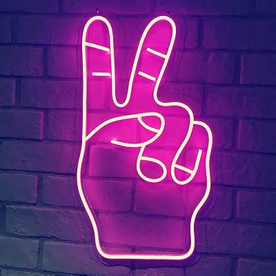 Purple Neon Peace Sign