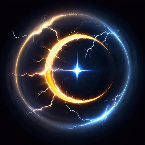 A Circle Of Lightning Is Shown With A Ring Of Lightning Premium Ai Generated Image