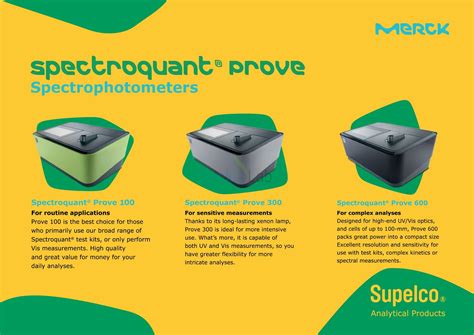 Merck Spectroquant® Prove 100 Vis Spektrofotometre Atık Su Analizleri Için 320 1100 Nm