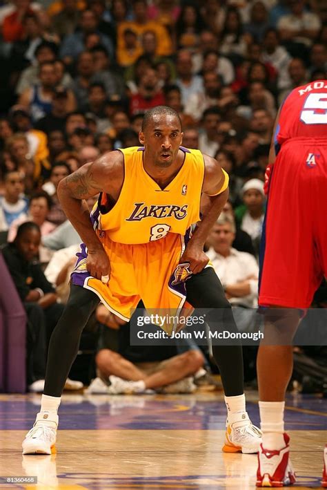 Los Angeles Lakers Kobe Bryant In Action Playing Defense Vs Los