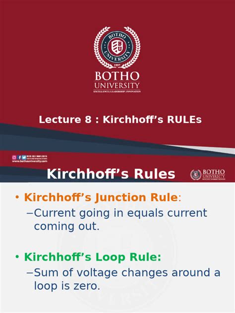 Lecture 8 Kirchhoffs Rules Pdf Voltage Electrical Engineering