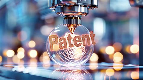 Futuristic Patent Concept With Glowing Text Inside Glass Sphere In High