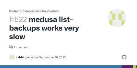 Medusa List Backups Works Very Slow · Issue 522 · Thelastpickle