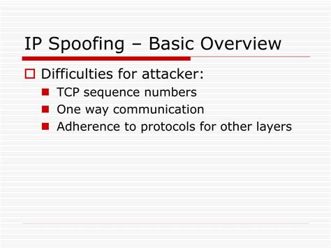 Ppt Ip Spoofing Powerpoint Presentation Free Download Id6062883