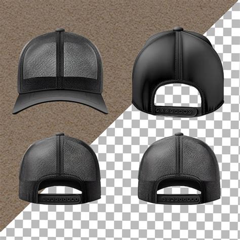 Premium Psd Blank Black Hip Hop Cap With Adjustable Snap Back Closure