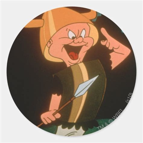 Elmer Fudd™ Viking Classic Round Sticker Uk