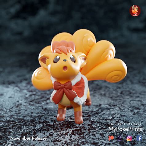3d File Christmas Vulpix Pre Supported Figure・3d Print Object To