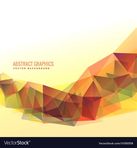 Abstract Polygonal Wave Design In Retro Style Vector Image