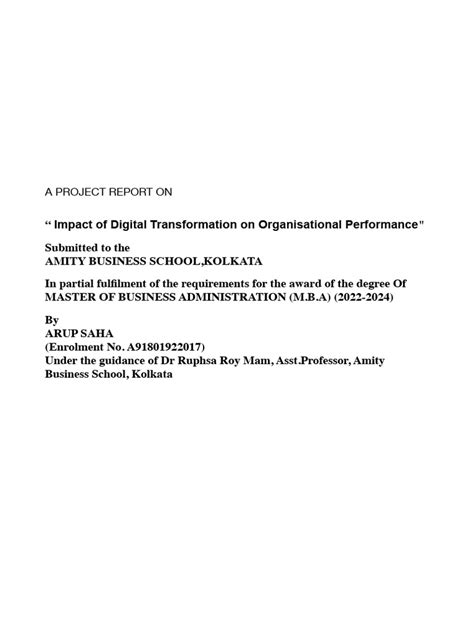 Digital Transformation Project Sample Pdf Subscription Business